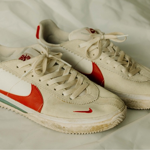 Nike | Shoes | Nike Sb Cream And Red Casual Sneakers | Poshmark